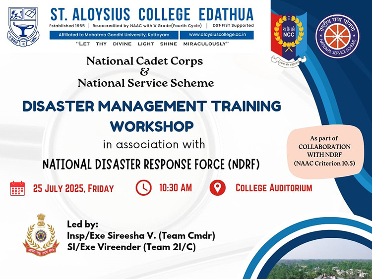 Disaster Management Training Workshop - St. Aloysius College, Edathua ...